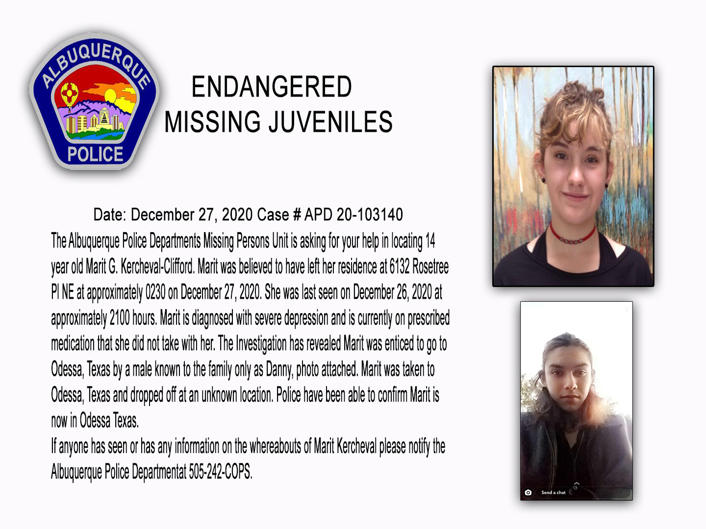DRB MEDIA COMMUNICATIONS DIGITAL NEWS(010121)-ENDANGERED MISSING ...